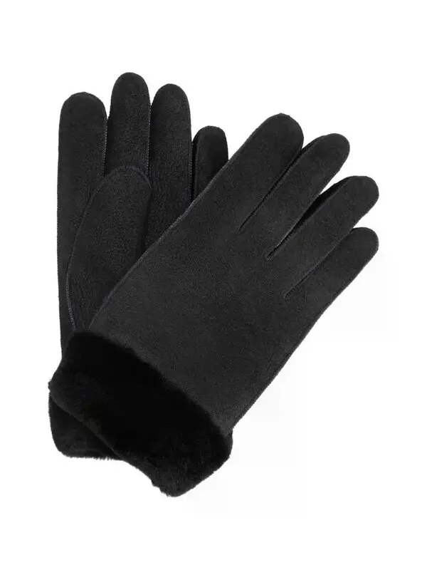 PARAJUMPERS Gindal Shearling-trim Leather Gloves - Black