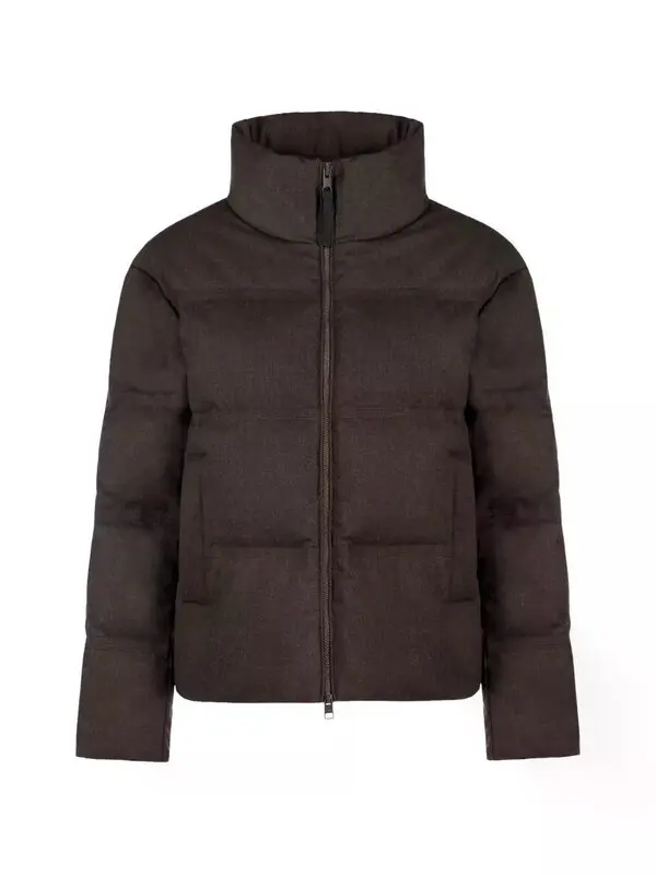 PEOPLE OF SHIBUYA Quilted High-neck Jacket - Brown