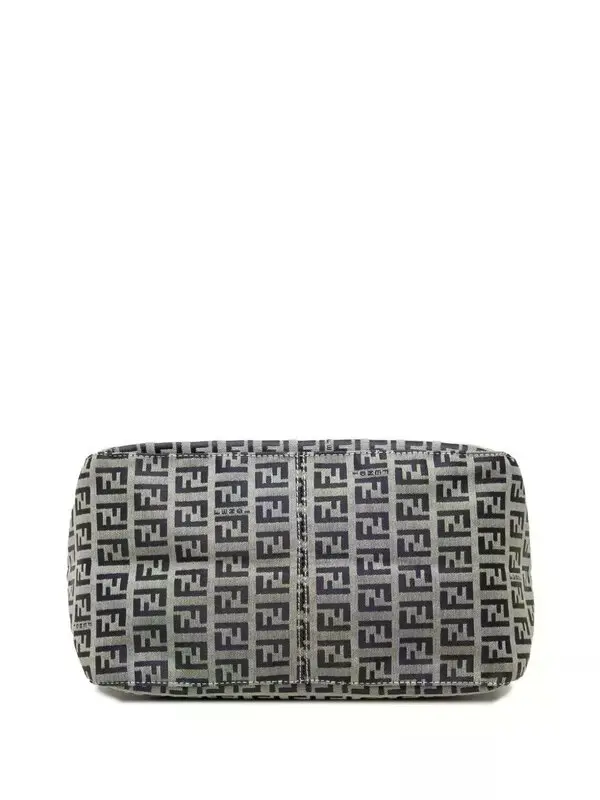 Fendi 2000-2010 Zucchino Canvas Double Flap Mamma Shoulder Bag