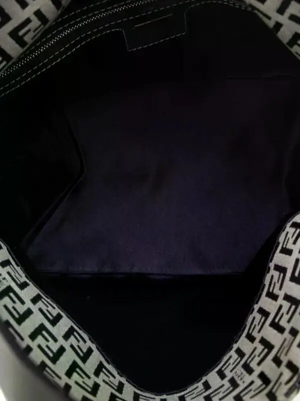 Fendi 2000-2010 Zucchino Canvas Double Flap Mamma Shoulder Bag