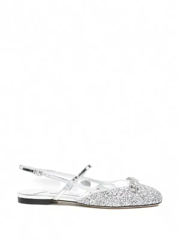 JIMMY CHOO Belinda Glitter-effect Sandals - Silver