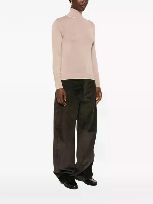 Eleventy Contrast-trim Roll-neck Sweater