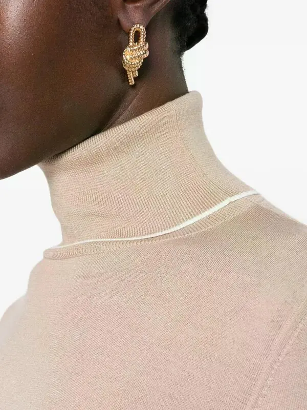 Eleventy Contrast-trim Roll-neck Sweater
