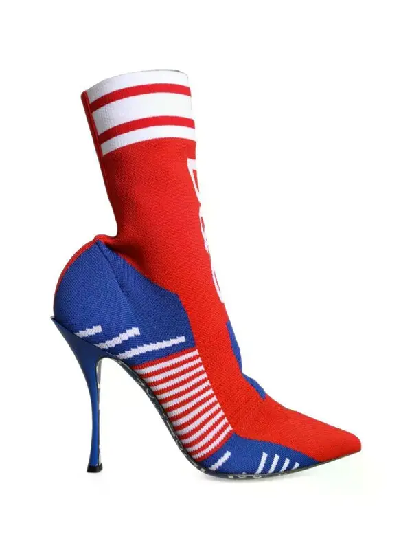 Dolce & Gabbana Logo-knit Sock Ankle Boots