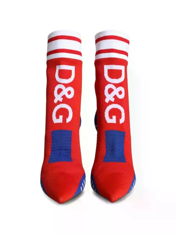 Dolce & Gabbana Logo-knit Sock Ankle Boots