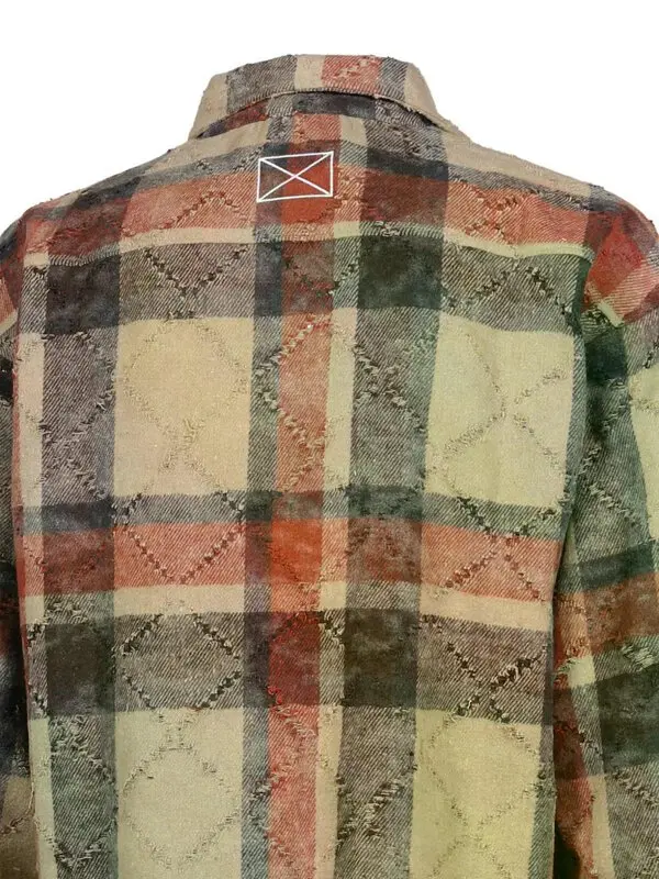 MLVINCE Distressed Check Shirt