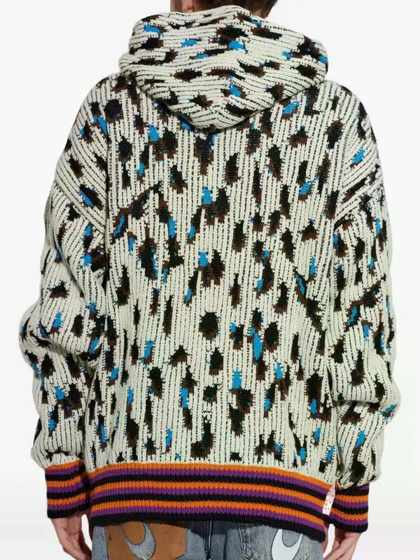 PDF Intarsia-knit Striped-trim Hoodie