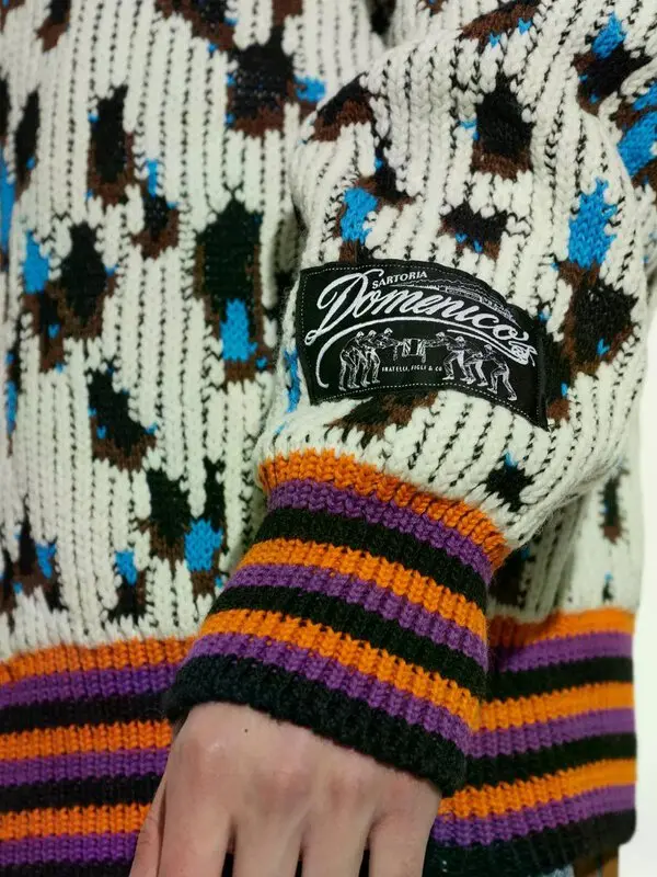 PDF Intarsia-knit Striped-trim Hoodie