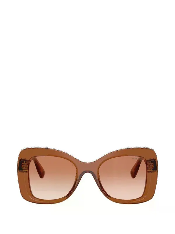 SWAROVSKI Crystal-embellished Square-frame Sunglasses - Brown