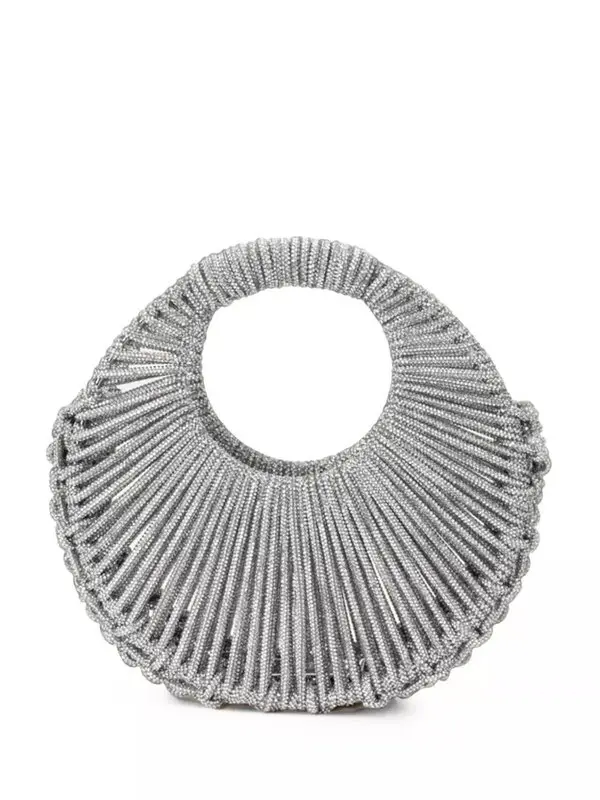 HIBOURAMA Jaya Crystal-embellished Woven Shoulder Bag - Silver
