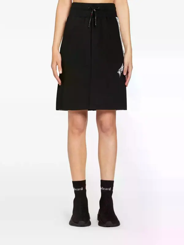 Roberto Cavalli Logo-print Drawstring-waist Skirt