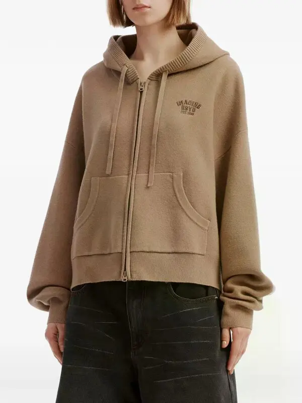 Izzue Logo-embroidered Zip-up Hoodie