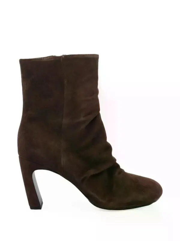 Ash Estelle Ruched Suede Ankle Boots
