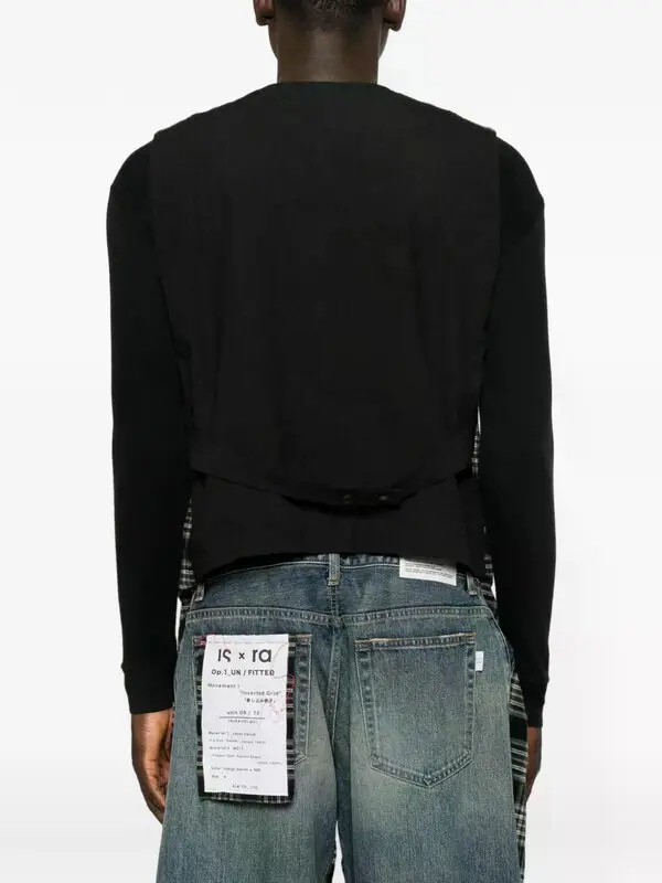 INDIVIDUAL SENTIMENTS Check-pattern Button-up Waistcoat
