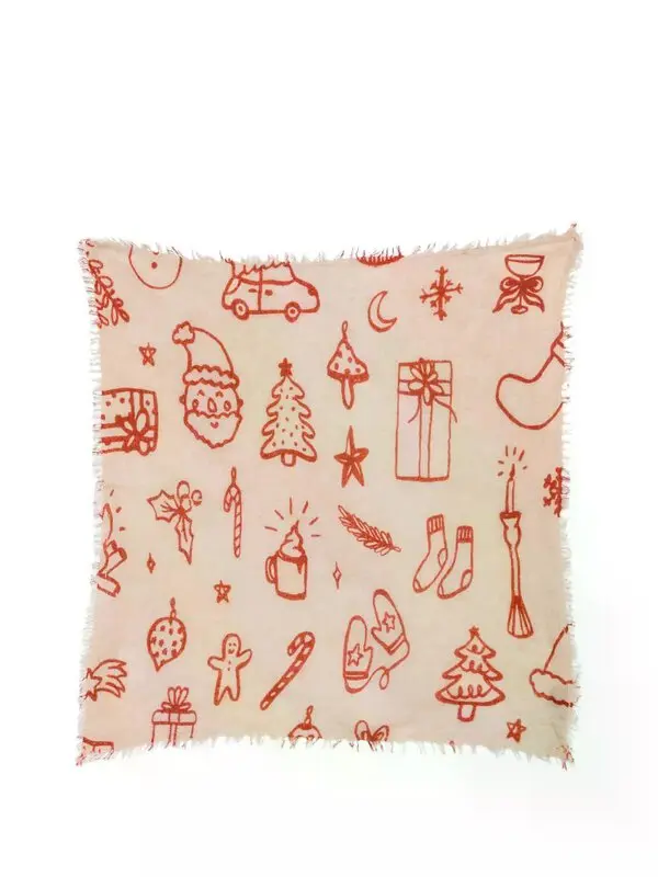 MOULETA Graphic-print Frayed Scarf - Neutrals