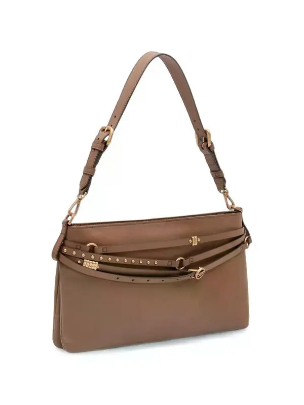 Pinko Belt Bag Medium Shoulder Bag In Leather - Brown