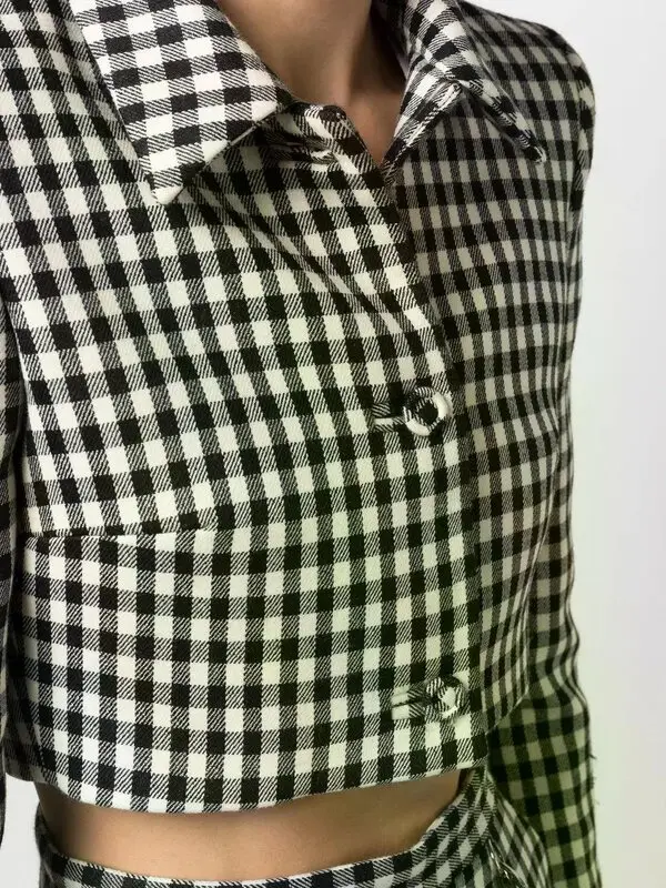 Roberto Cavalli Cropped Gingham-check Jacket