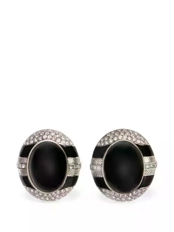 Roberto Cavalli Crystal-embellished Enamel Earrings