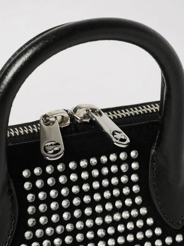 Coperni Duffle Mini Handbag In Leather With Crystal Embroidery
