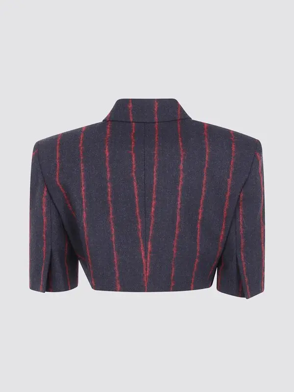 VIVIENNE WESTWOOD Cropped Double-breasted Virgin Wool Blazer With Short Sleeves