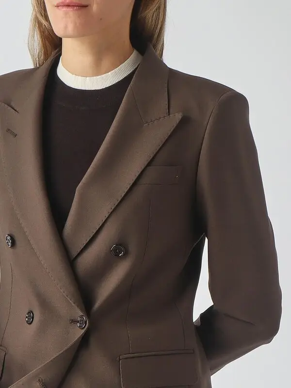 Tagliatore Double-breasted Virgin Wool Blazer With Peak Lapels