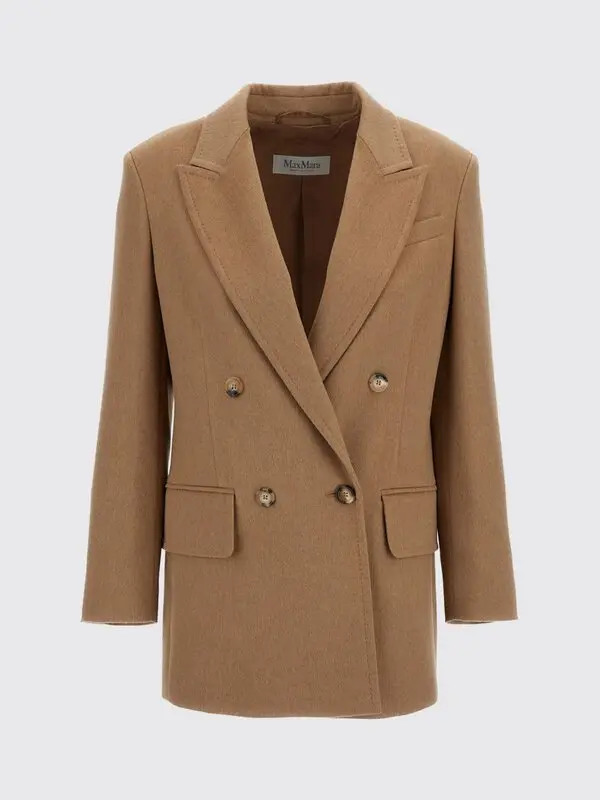 Max Mara Double-breasted Pure Virgin Wool Blazer With Peak Lapels And Button Closure