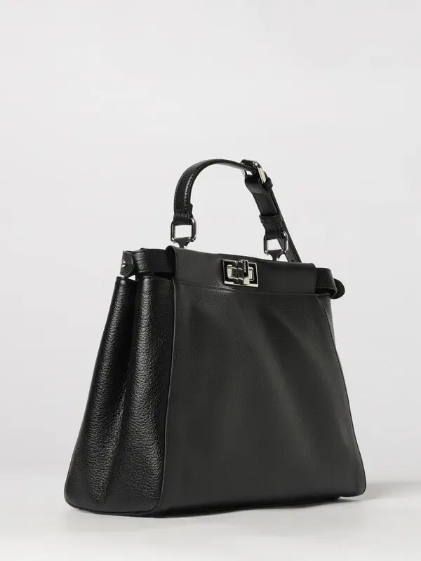 Fendi My Peekaboo Calfskin Leather Shoulder Bag With Twist-lock Closure