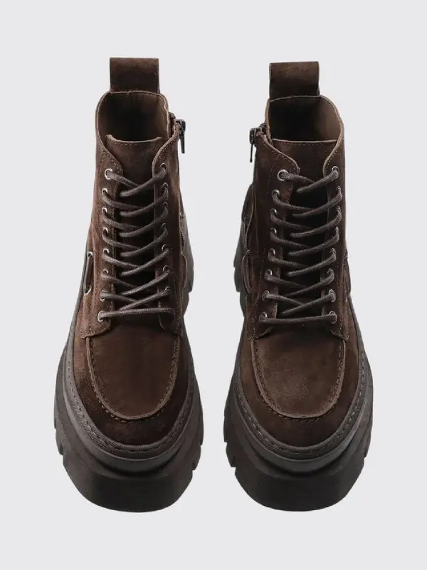 PAIA COPENHAGEN Suede Lace-up Combat Boots With Lug Sole