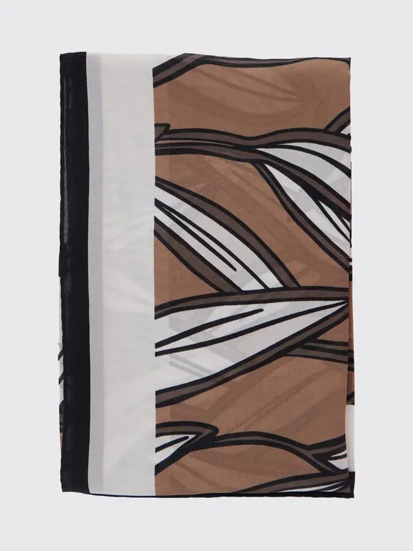 Brunello Cucinelli Square Silk Scarf With Tropical Floral Print - Brown