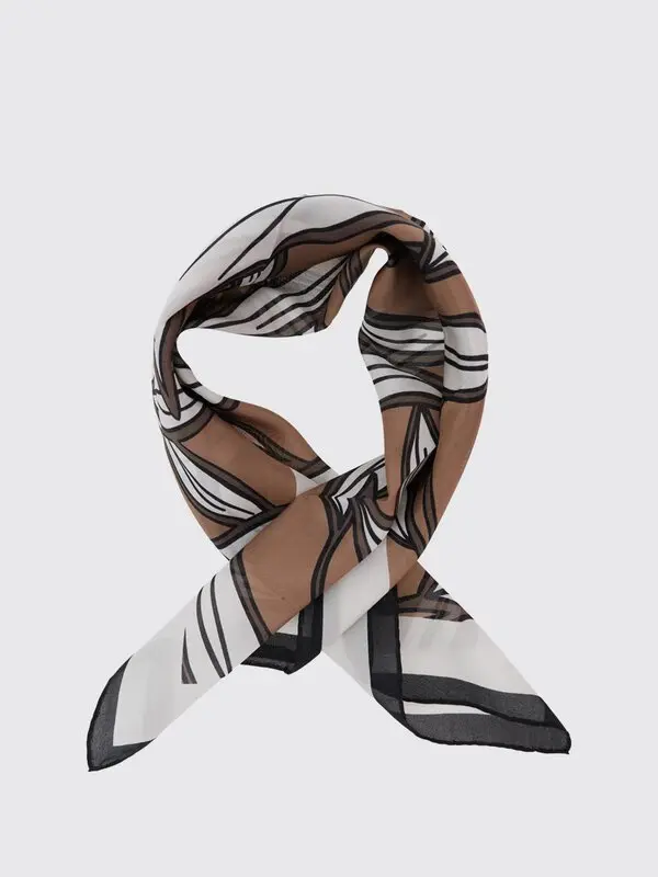 Brunello Cucinelli Square Silk Scarf With Tropical Floral Print - Brown