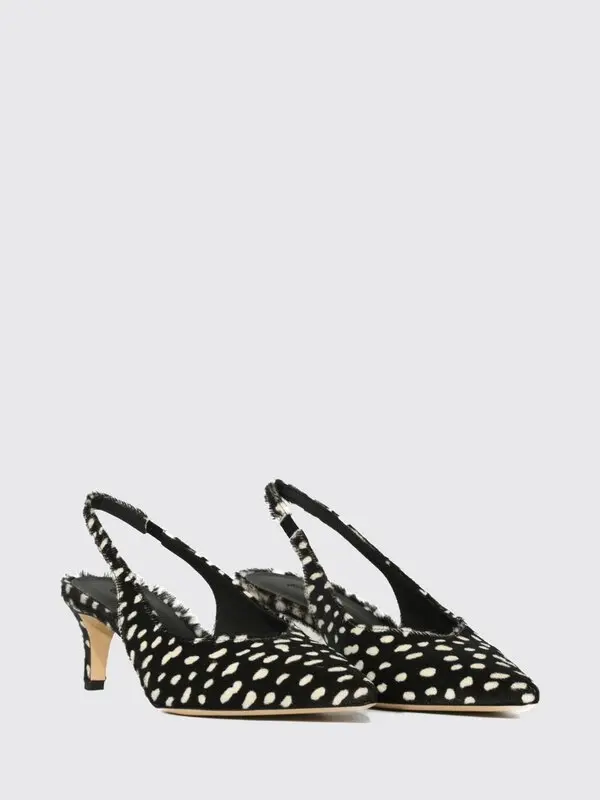 SEMICOUTURE Animal Print Pony Hair Slingback Pumps With Stiletto Heel