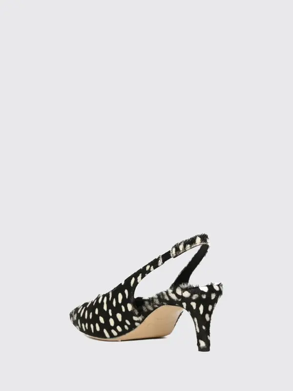 SEMICOUTURE Animal Print Pony Hair Slingback Pumps With Stiletto Heel