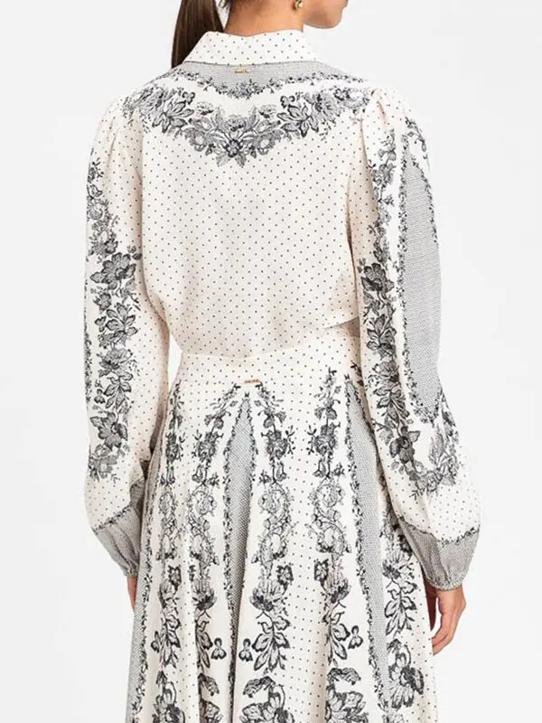 TWINSET Floral And Polka Dot Print Viscose Shirt