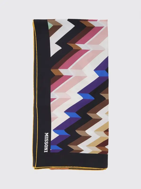 Missoni Square Pure Silk Foulard With Zig-zag Pattern - Multicolor