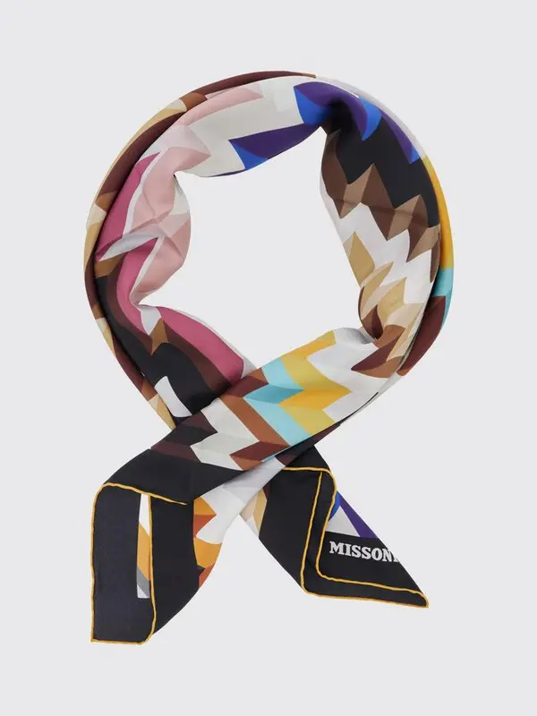 Missoni Square Pure Silk Foulard With Zig-zag Pattern
