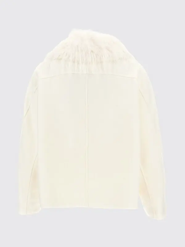 Loulou De Saison Short Wool And Cashmere Coat With Fur Collar