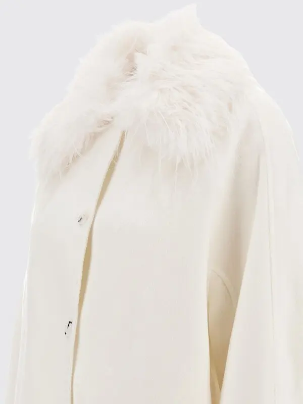 Loulou De Saison Short Wool And Cashmere Coat With Fur Collar