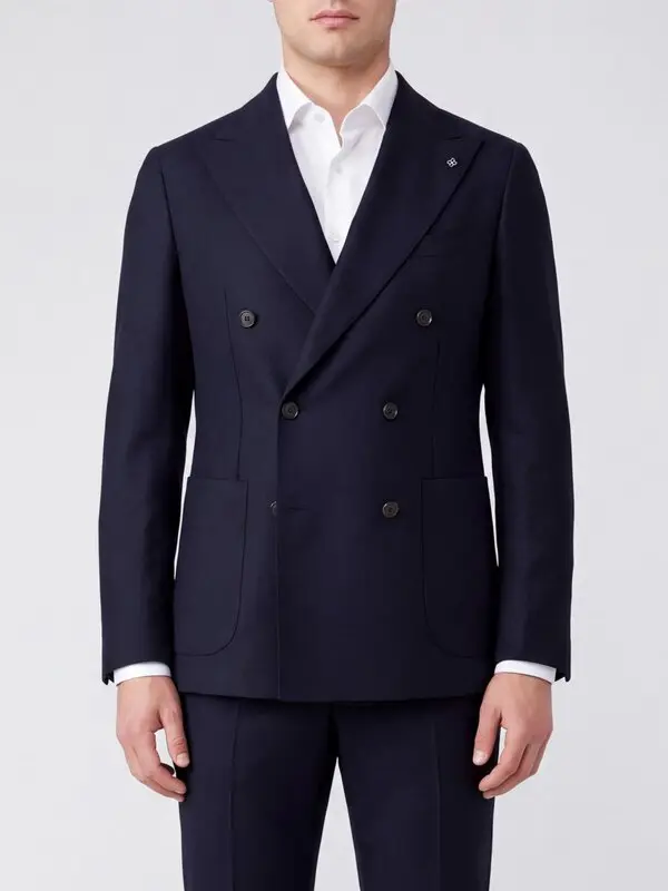 Tagliatore Double-breasted Wool And Cashmere Blazer With Peak Lapels