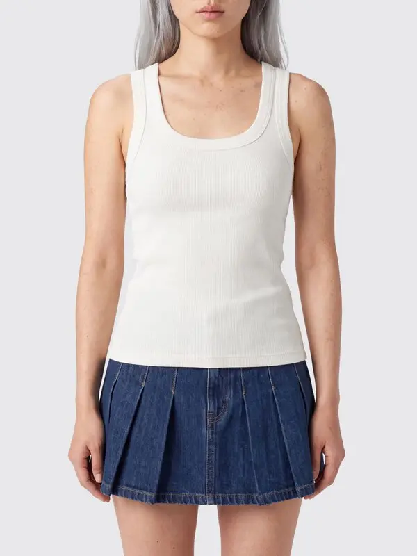 Jacquemus Slim Fit Ribbed Cotton Top With Square Neckline