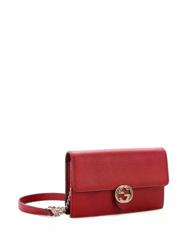 Gucci Interlocking Wallet On Chain Leather Crossbody Bag