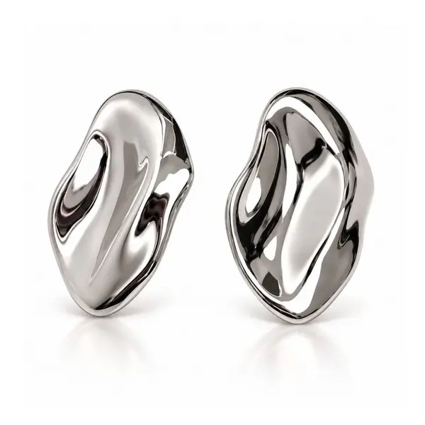 ANICE’ BY ANGEL Anice' Angel Chai Sculptural Earring - Silver
