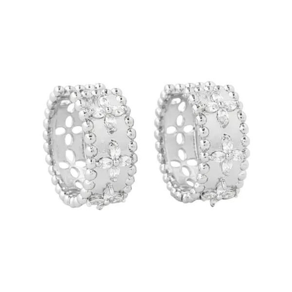 UCHI & SOTO Kinmokusei Bead Floral Earrings - Silver
