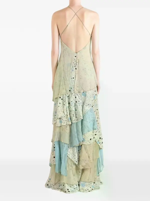 YANGKEHAN Manpow Floral-print Tiered Maxi Dress