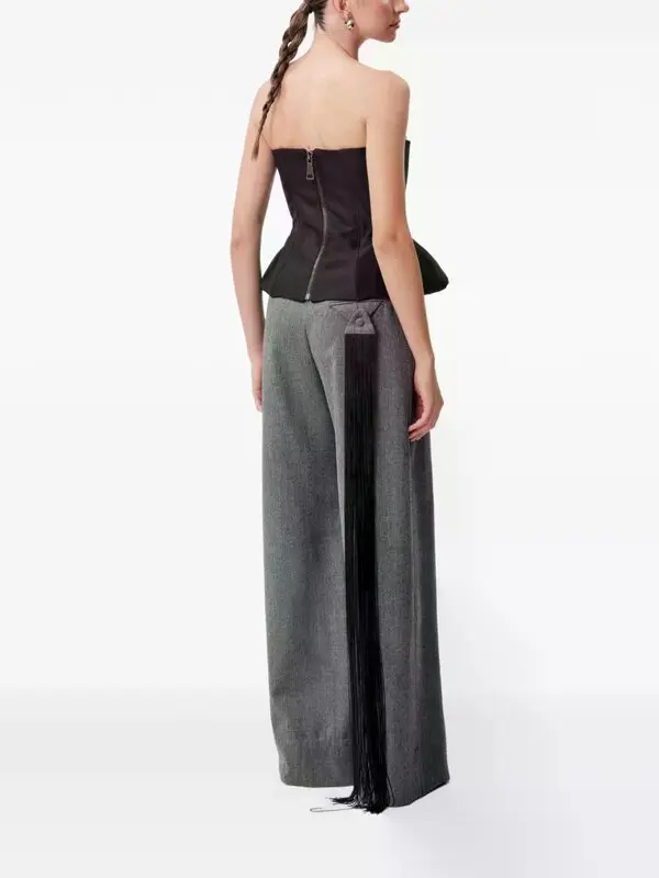 CONCEPTO Steel Pleated Wide-leg Tailored Trousers