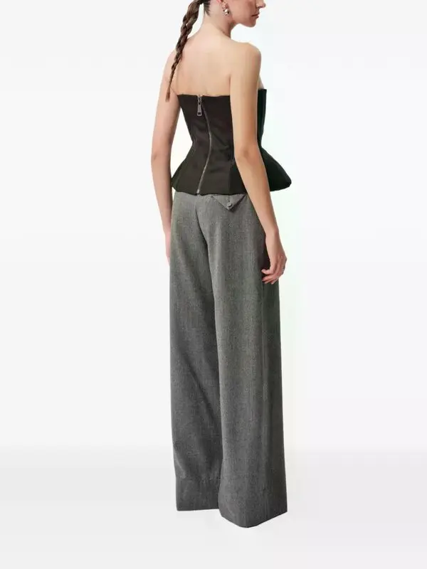 CONCEPTO Steel Pleated Wide-leg Tailored Trousers