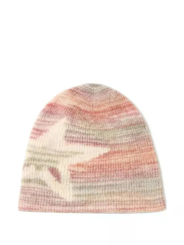 Perfect Moment Wool-blend Pastel Striped Beanie - Neutrals