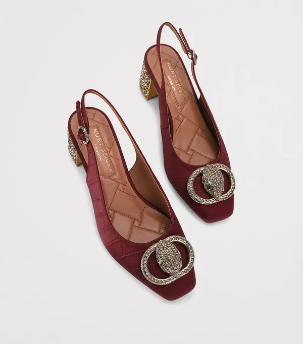 Kurt Geiger Croc-effect Chelsea Slingback Block Heels