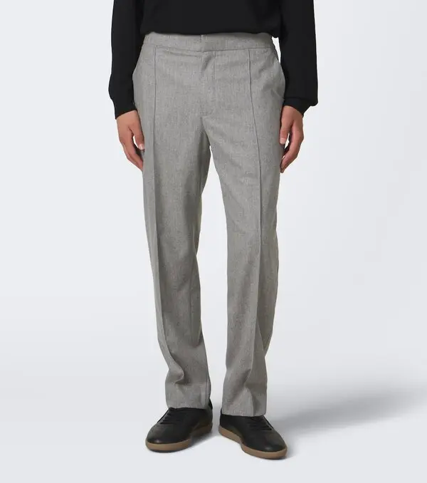 Zegna Wool, Silk, And Cashmere Straight Pants