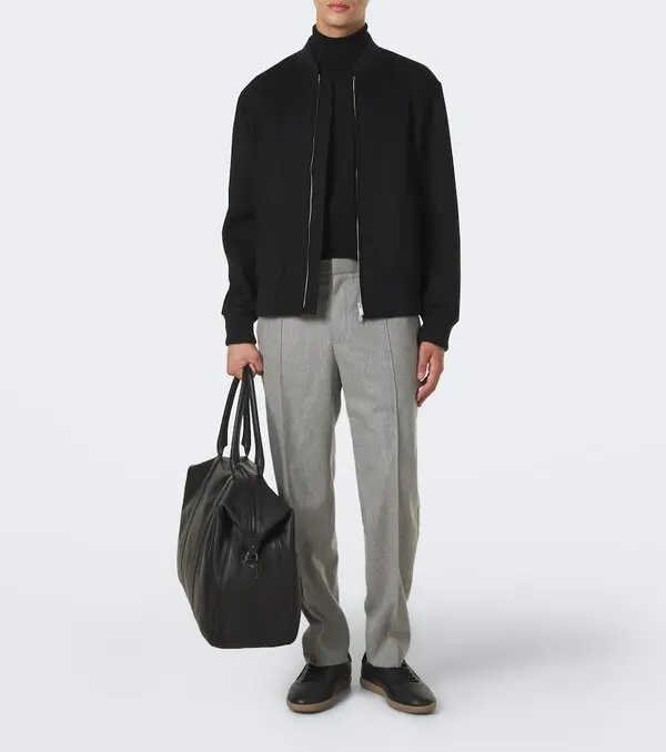 Zegna Wool, Silk, And Cashmere Straight Pants