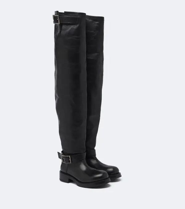 Balenciaga Leather Over-the-knee Boots - Black